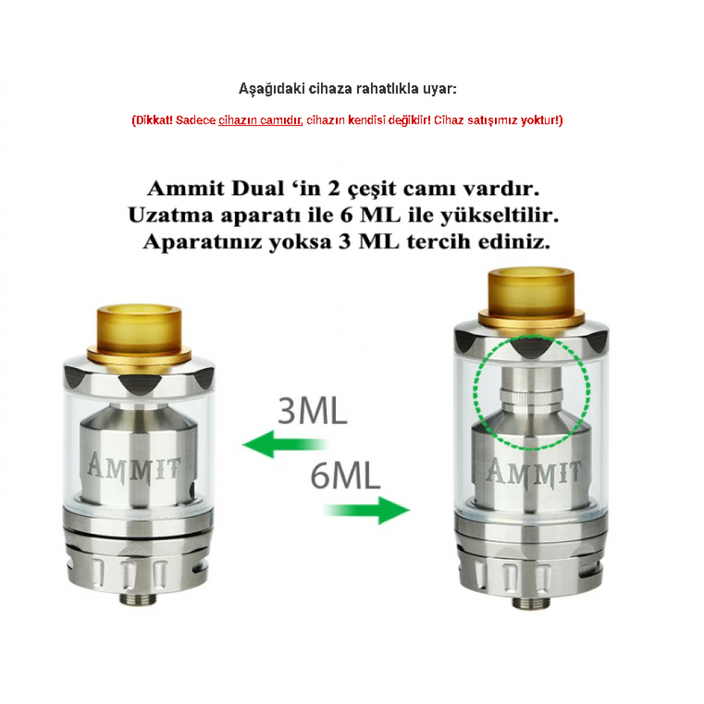 GeekVape Ammit Dual RTA Atomizer Camı - GeekVape Ammit Dual RTA ...