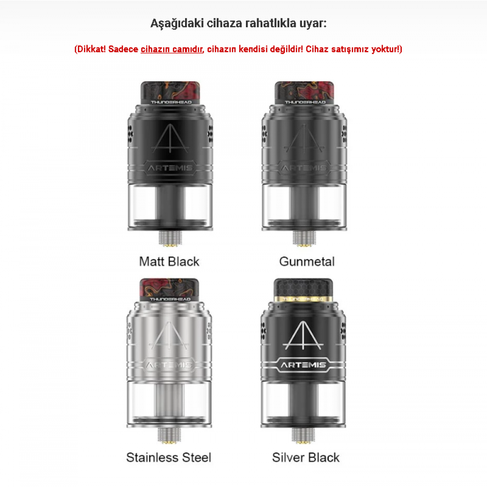 Thunderhead Artemis V2 RDTA Atomizer Camı - Artemis V2 RDTA Cam