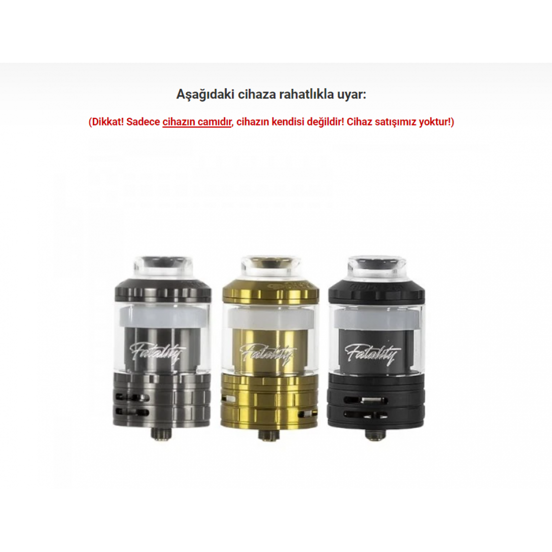 QP Desing Fatality M30 RTA Atomizer Camı - Fatality M30 Cam
