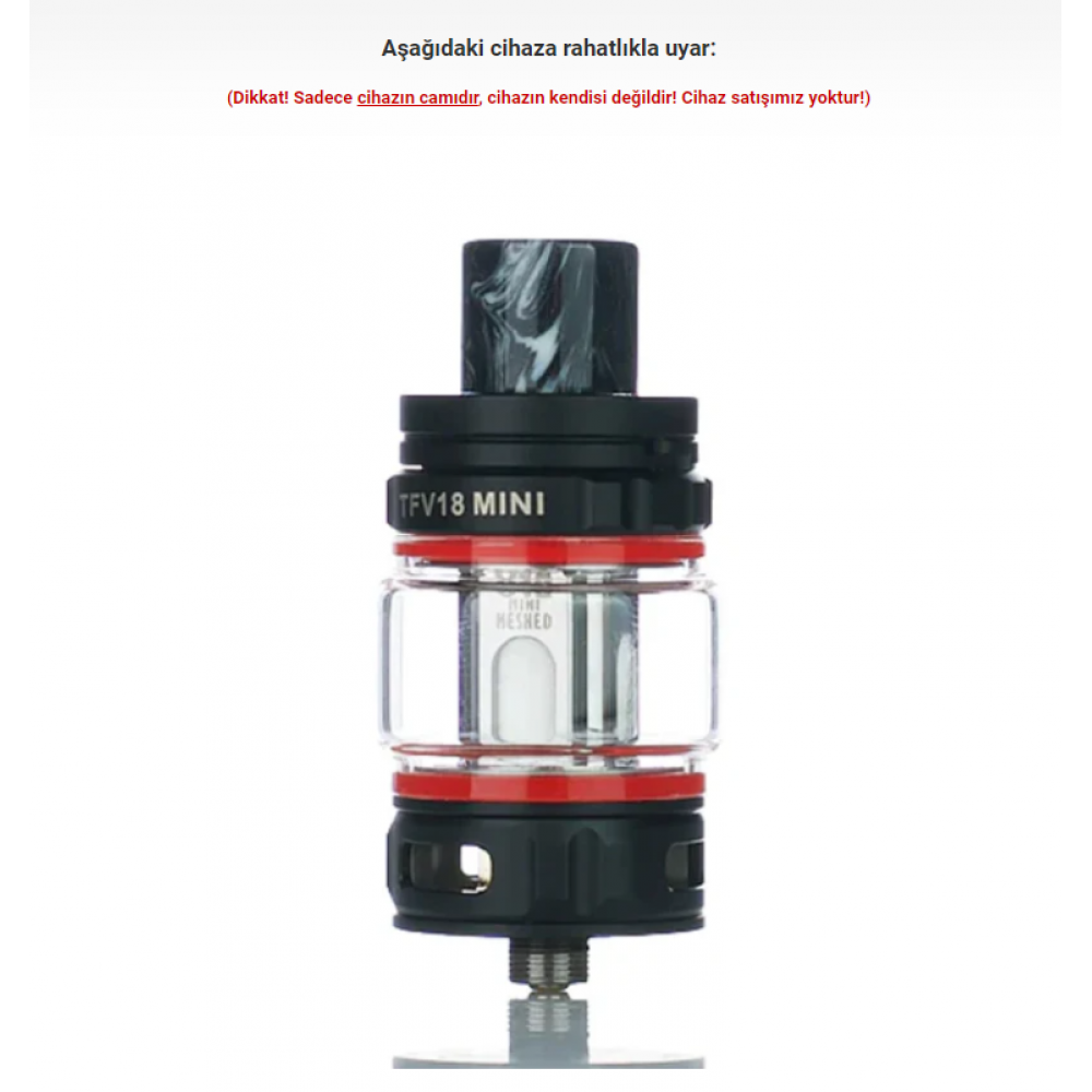 Smok TFV18 Mini Atomizer Camı - TFV18 Mini Cam